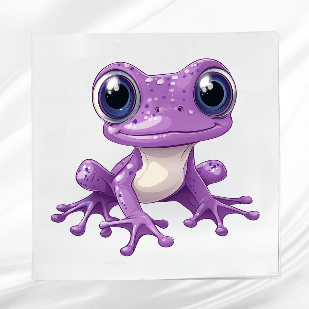 Kawaii Purple Frog Fabric Panel: Sewing & Quilting - Etsy