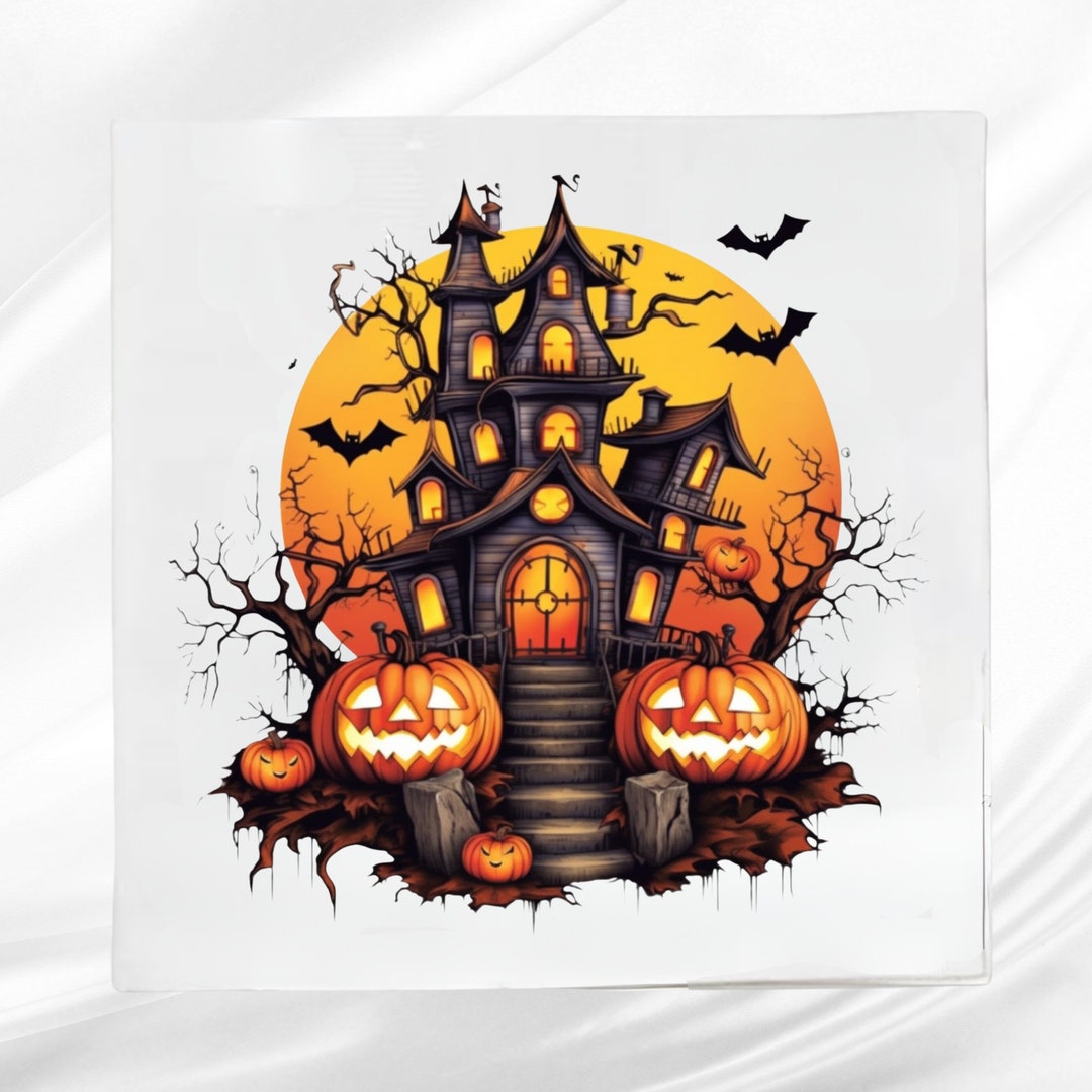 Spooky Castle Fabric Panel: Halloween Quilt Block - Etsy