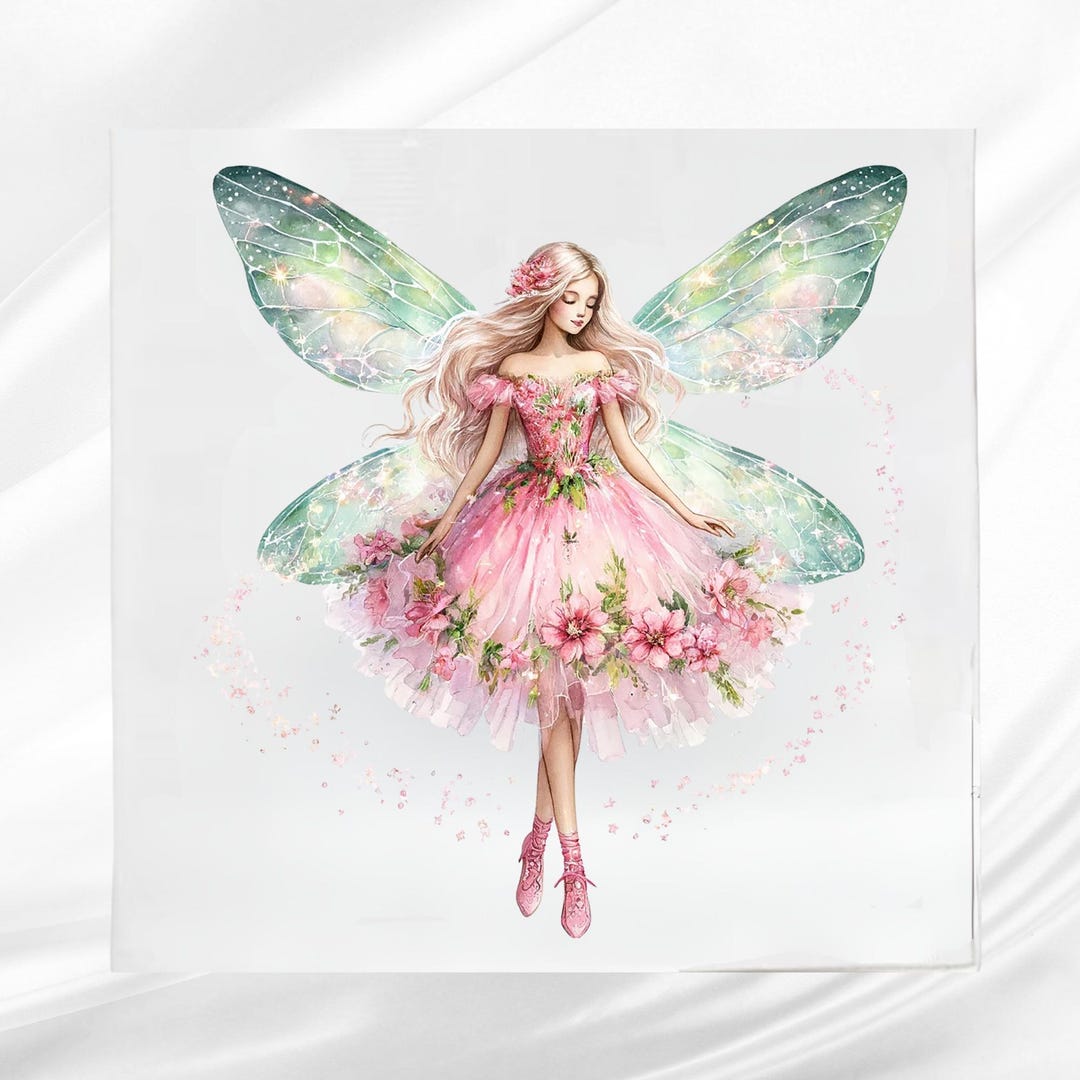 Fairy Girl Quilt Block: Pink & Green Fabric Panel for Baby Quilt - Etsy