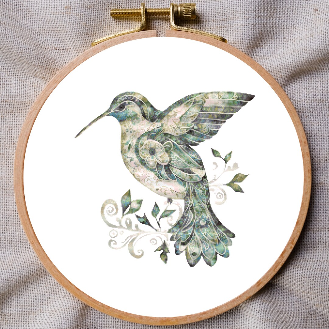 Hummingbird Counted Cross Stitch Pattern ~ Modern Cross Stitch Pattern ...