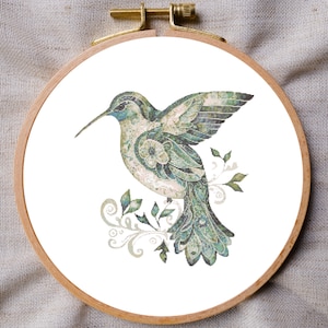 Hummingbird Counted Cross Stitch Pattern ~ Modern Cross Stitch Pattern ...
