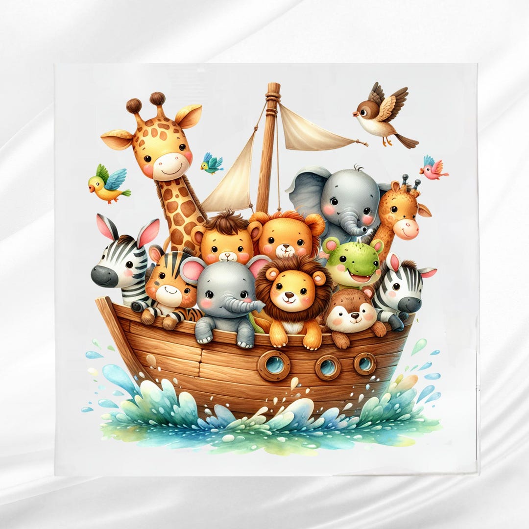 Noah's Ark Fabric Panel: Baby Quilt Blocks, Sewing Projects - Etsy