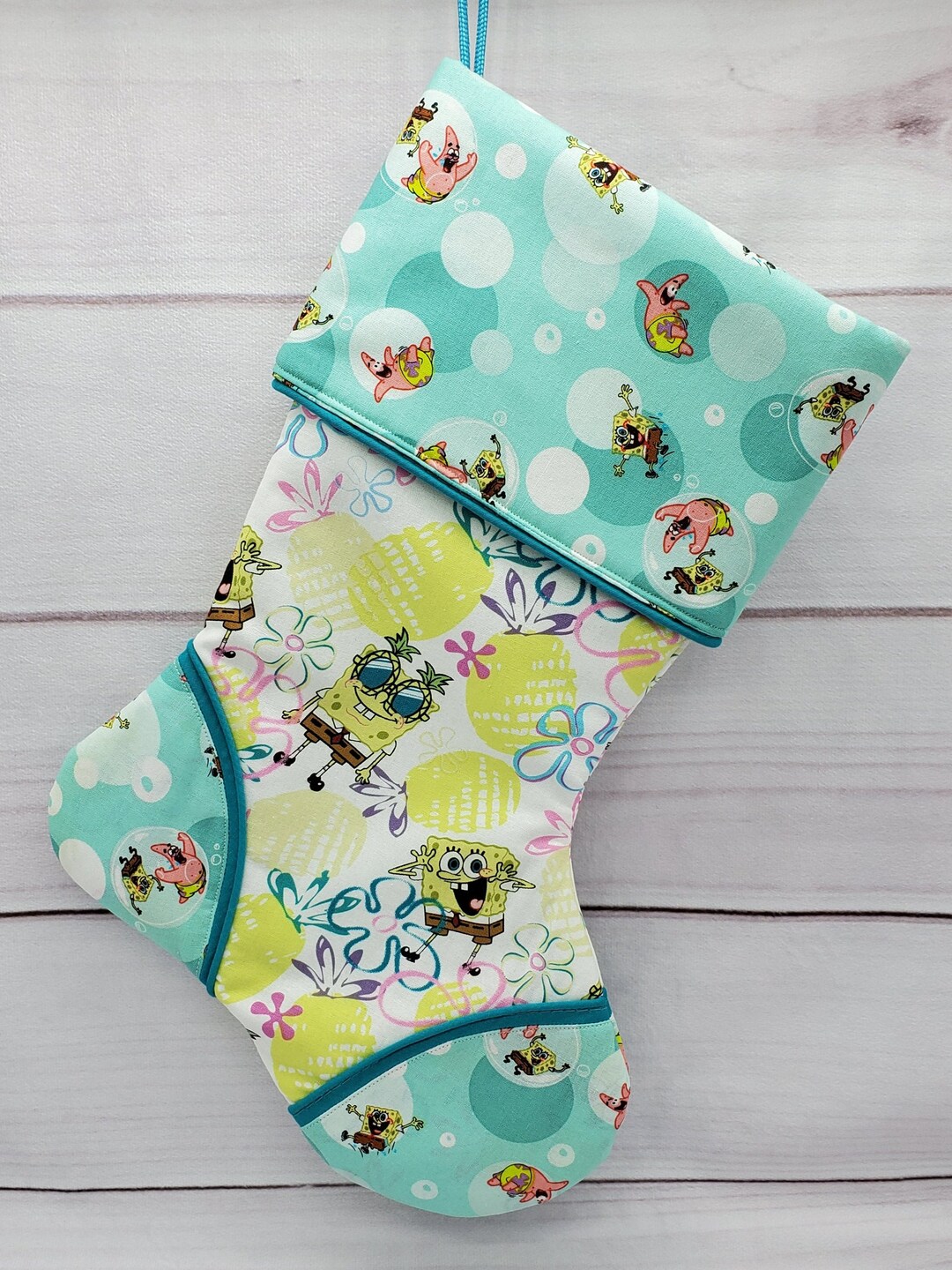 Holiday Stocking Made With Spongebob Fabric - Etsy