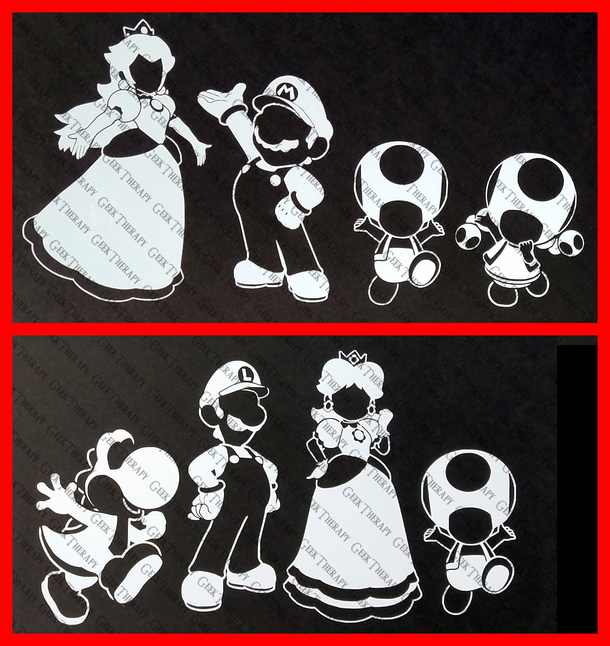 Mario Inspired Family Car Decals | Etsy