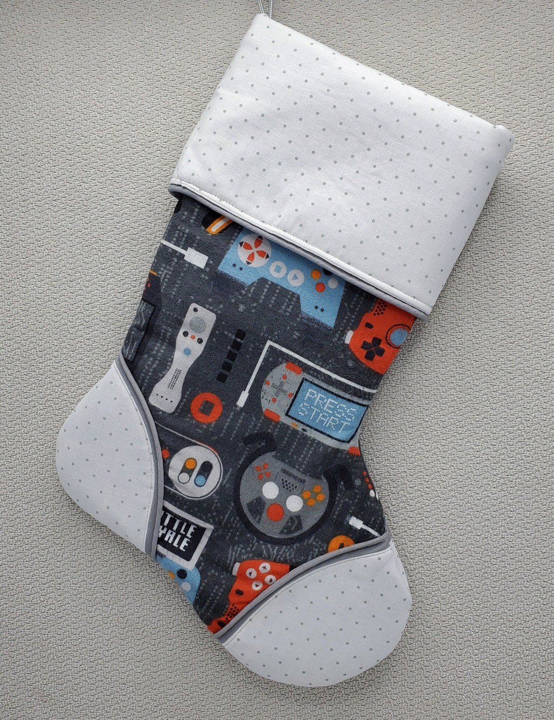 Holiday Stocking Made With Video Game Fabric - Etsy
