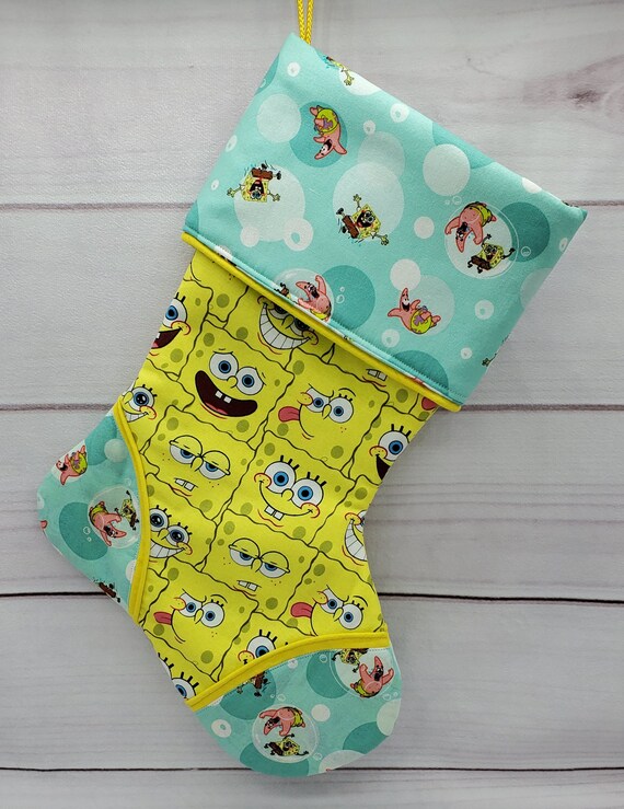 Holiday Stocking Made With Spongebob Fabric - Etsy