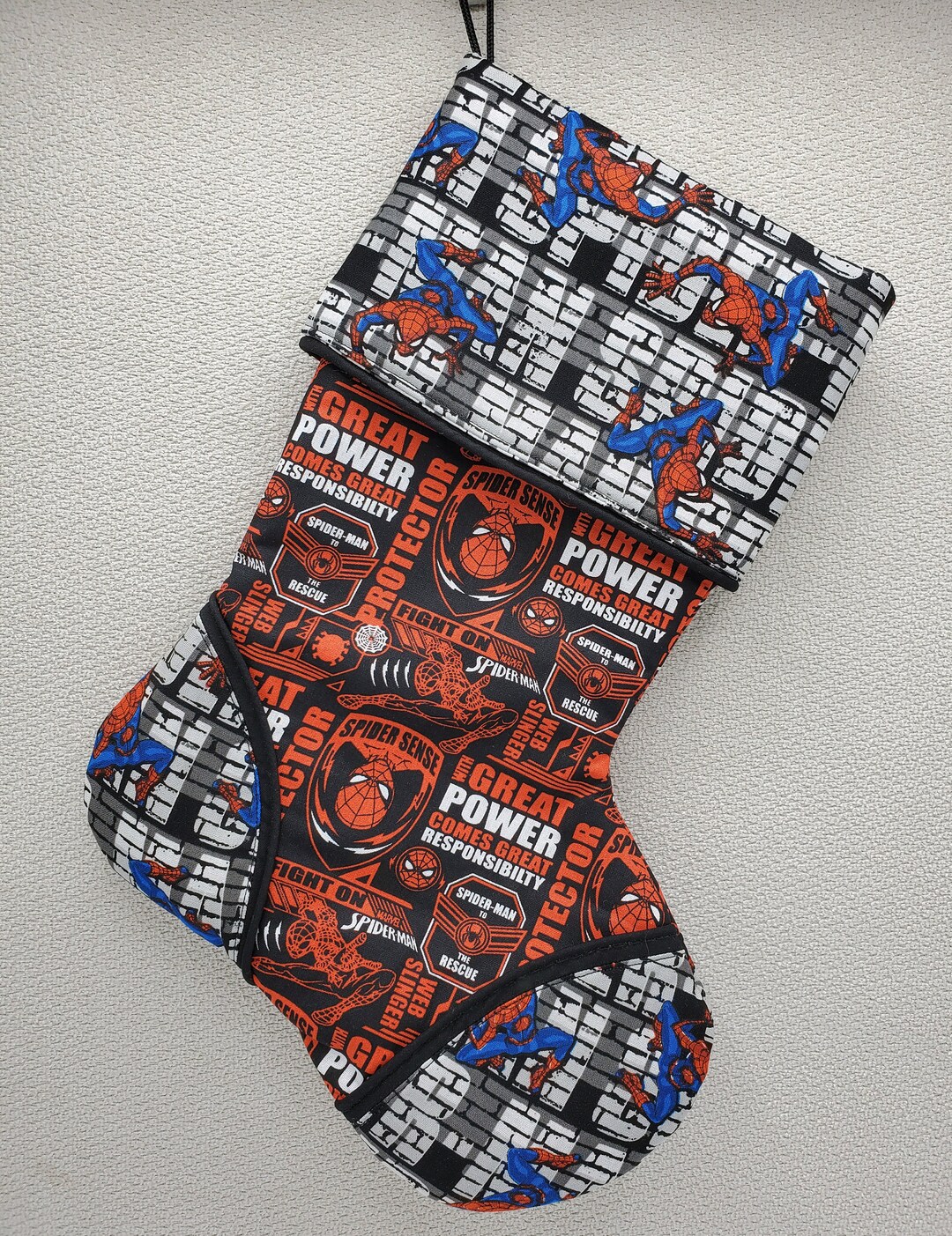 Holiday Stocking Made With Spiderman Marvel Fabric - Etsy