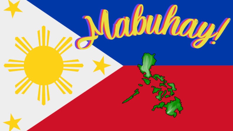 Filipino Philippines Mabuhay Flag Laptop Desktop Wallpaper | Etsy