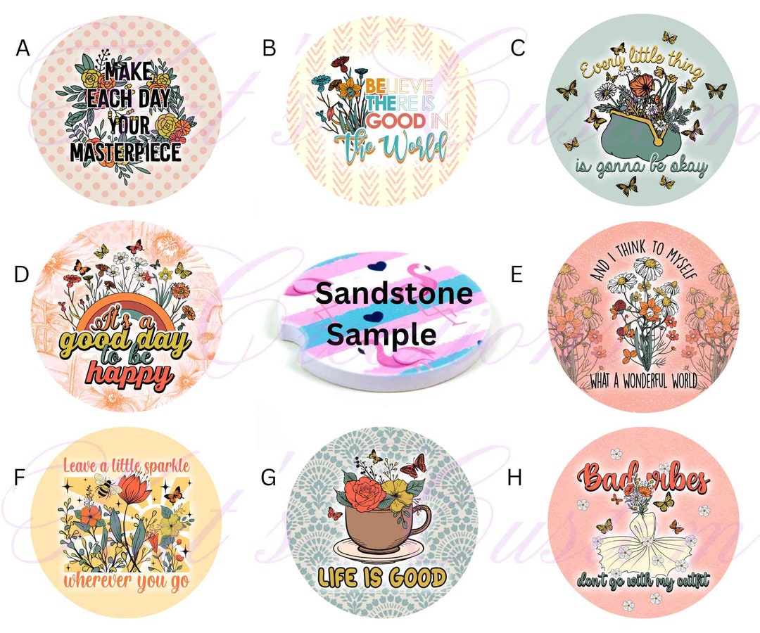 Motivational Car Coaster, Inspirational Car Coaster, Happy Quotes Car ...