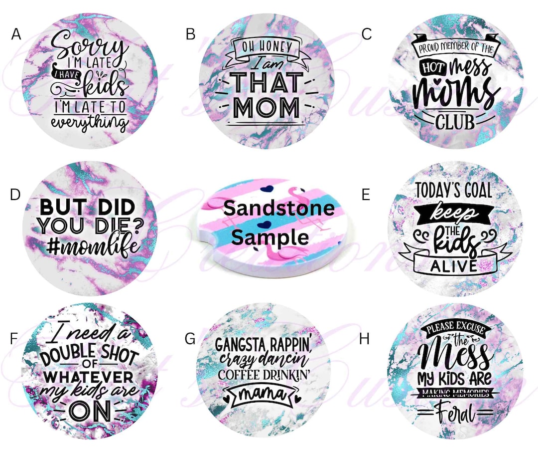 Funny Mom Car Coaster Set: Sarcastic Mama Quotes - Etsy