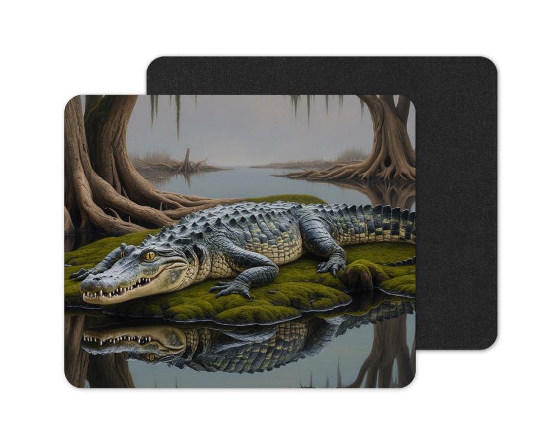 Alligator Mouse Pad, Swamp Gator Desk Mat, Wildlife Nature Office Decor ...