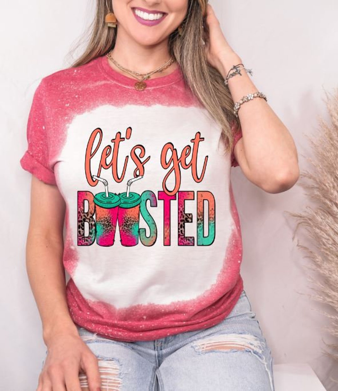 Get Boosted Shirt, Loaded Tea Shirt, Fit Mom Shirt, Get Loaded Bleached ...