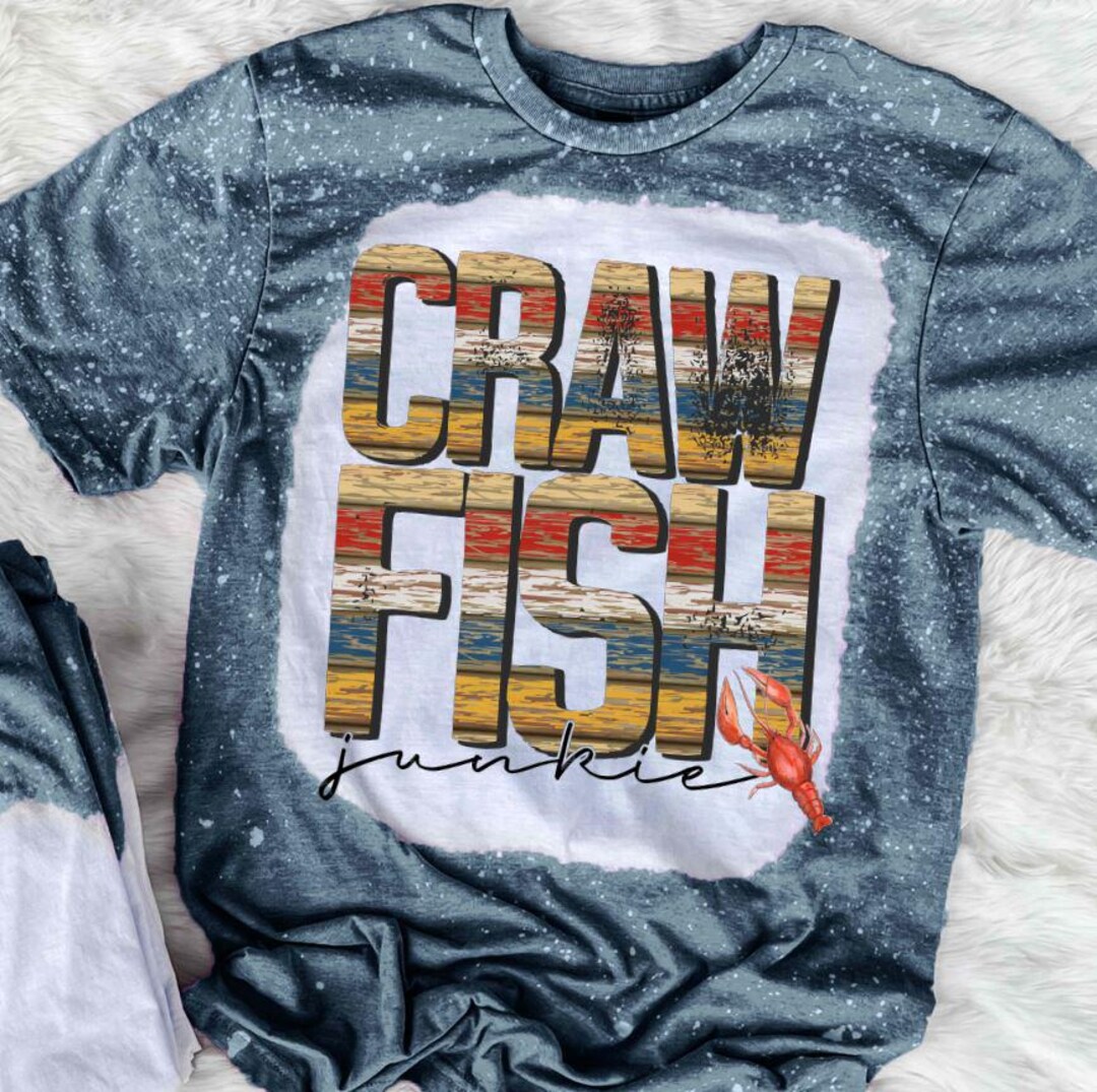 Crawfish Junkie, Bleached Unisex T Shirt, Crawfish Season Mardi Gras ...