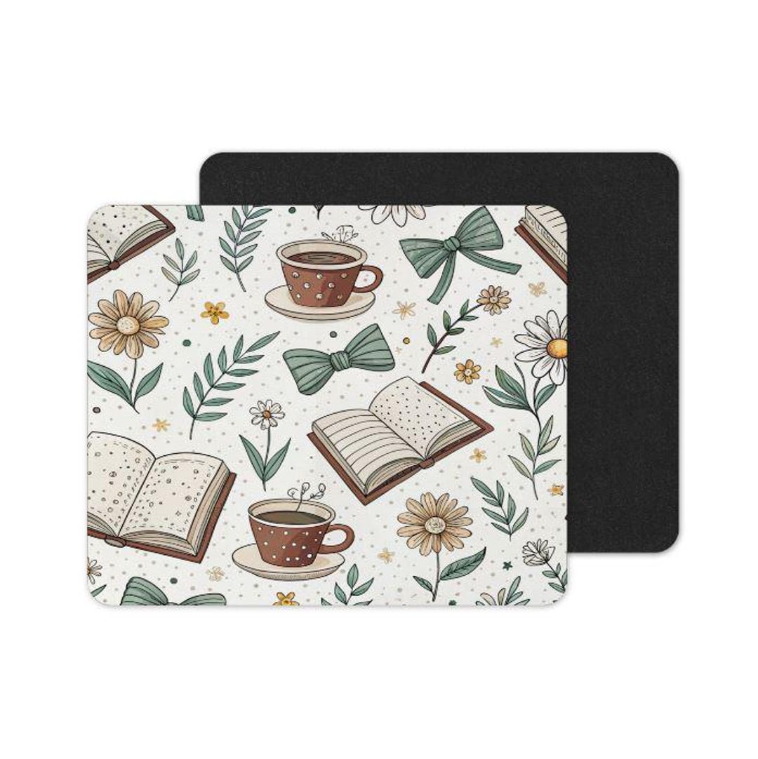 Book Lover Mouse Pad, Cozy Reading Desk Mat, Coffee Books Mousepad ...