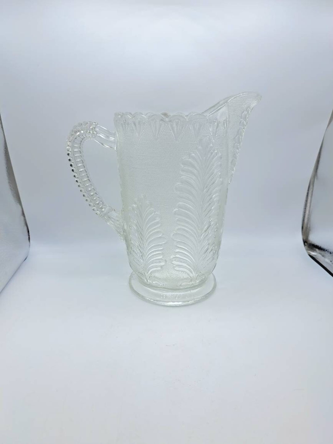 Antique Model Flint Glass Pitcher, Early American Pattern Glass Pitcher ...