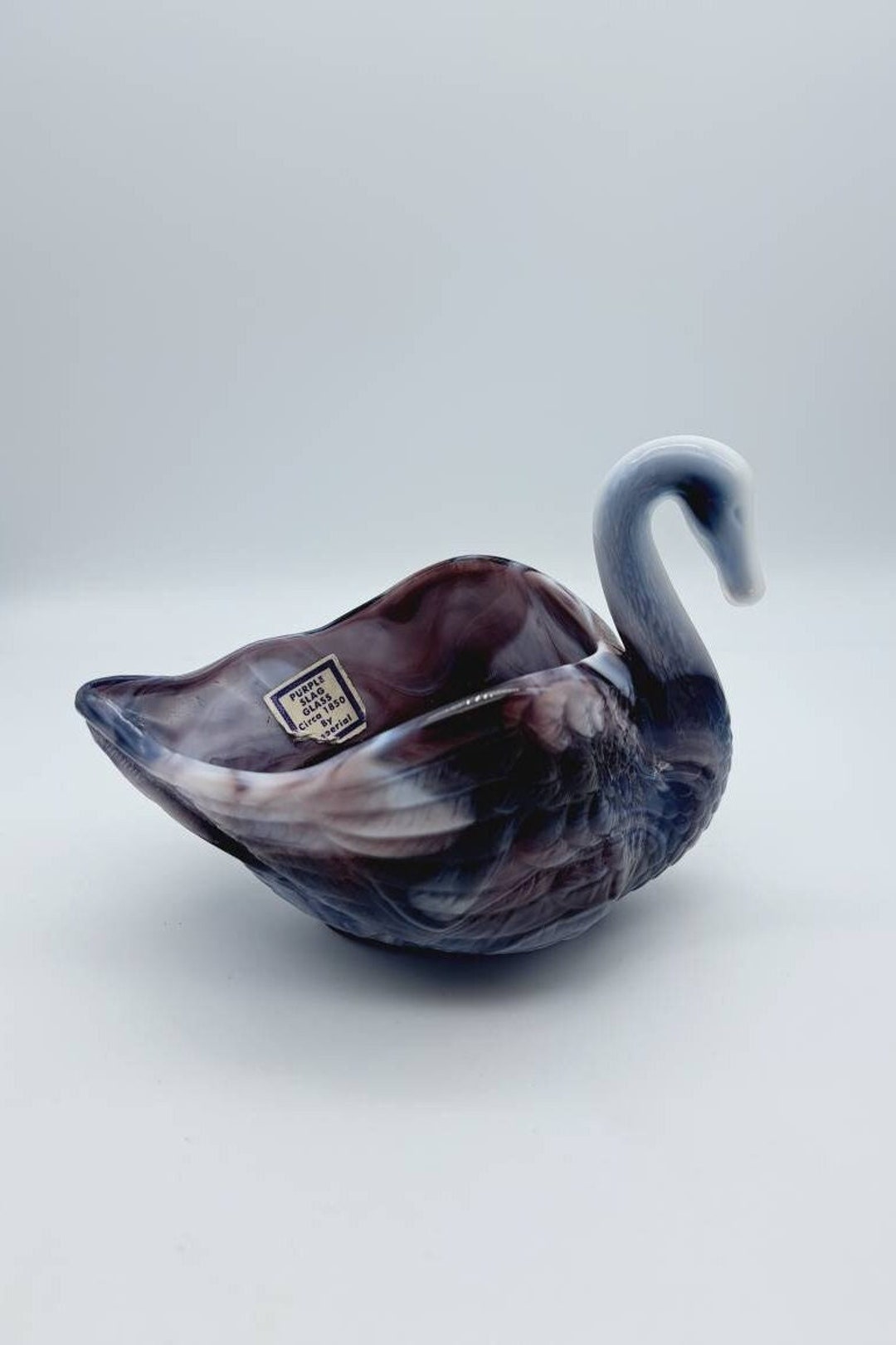 Vintage Imperial Purple Slag Swan, End of Day Glass, Collectible ...