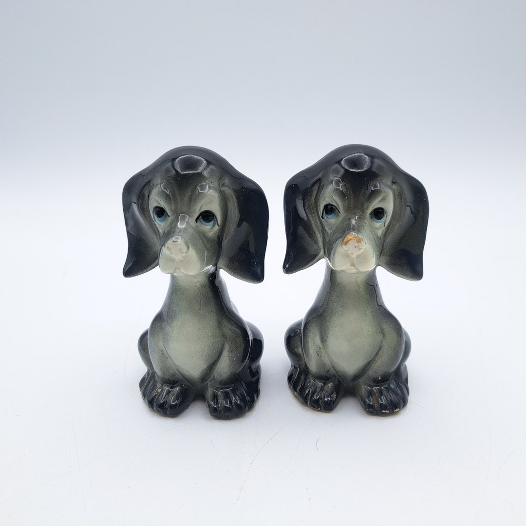 Vintage Dog Salt and Pepper Shakers, Collectible Puppy Shakers, Vintage ...