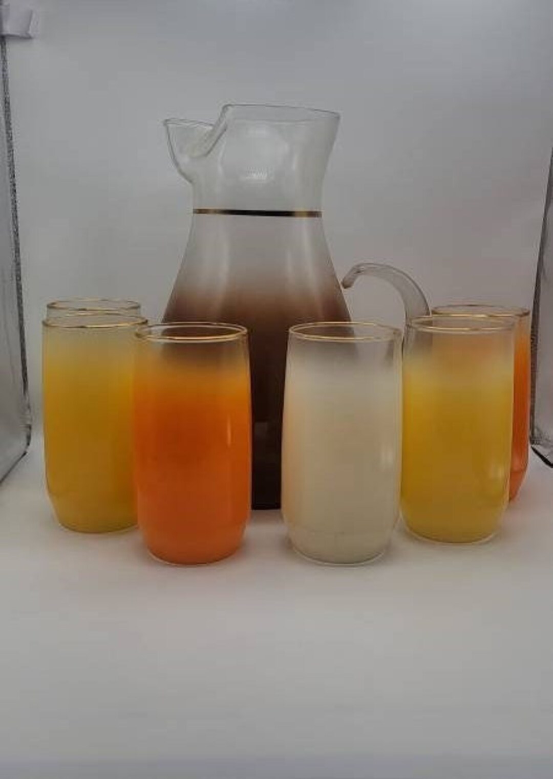 Vintage Blendo Pitcher and Tumbler Set of Seven, Vintage West Virginia ...