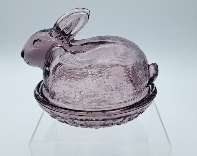 Vintage L E Smith Covered Bunny on Nest, Collectible Smith Glass, Smith ...