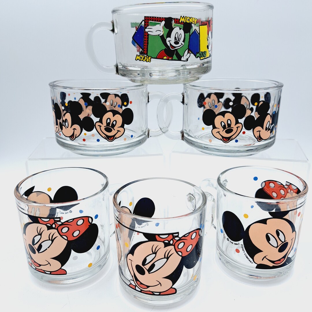 Vintage Anchor Hocking Mickey Mouse Soup Mugs, Vintage Mickey Mouse and ...