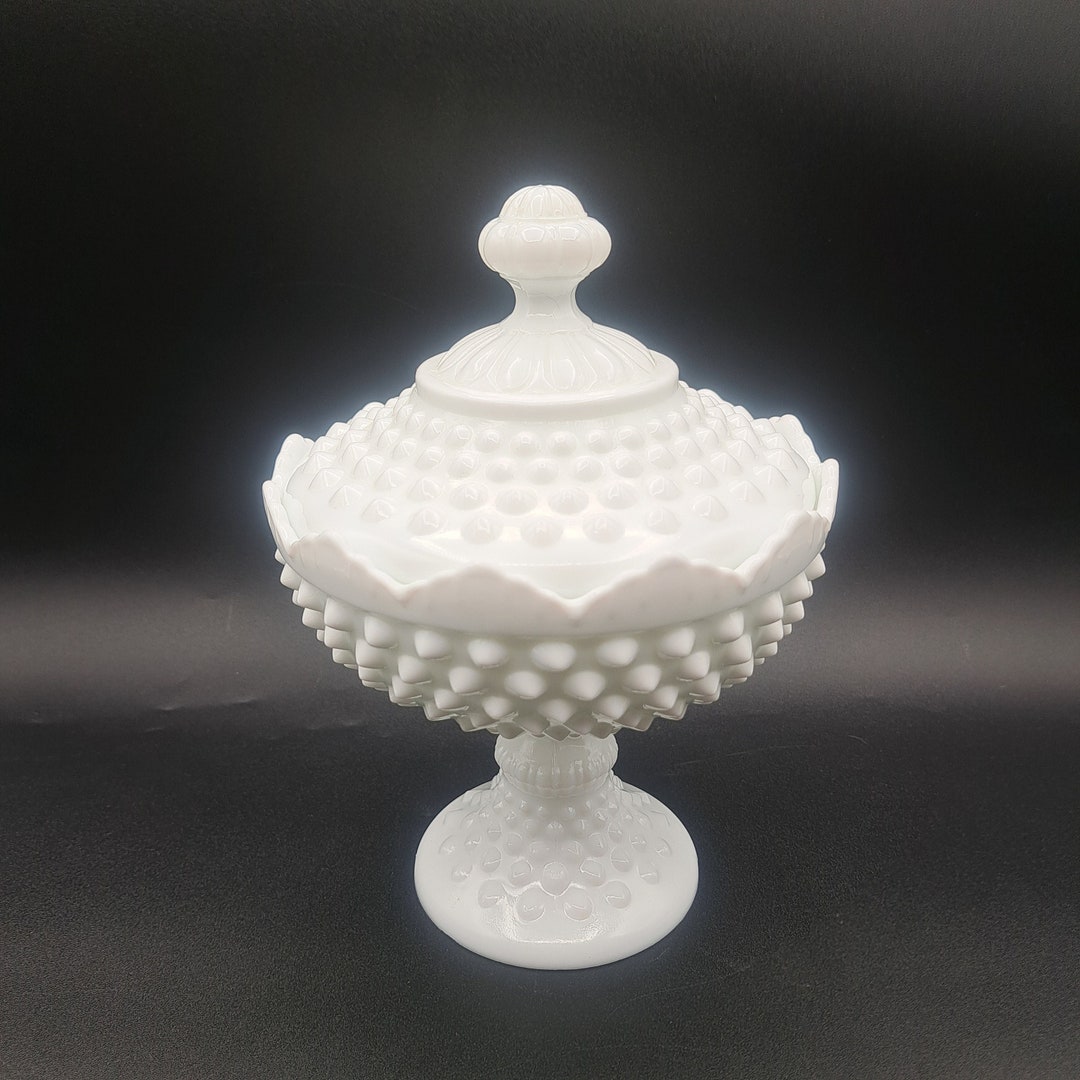 Milk Glass Covered Candy Dish