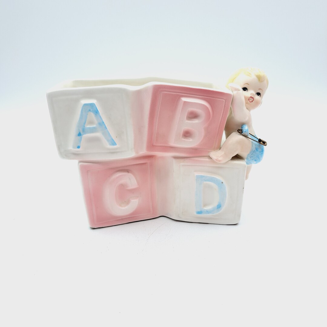 Vintage Inarco Baby With Block Indoor Planter, Collectible Inarco ...