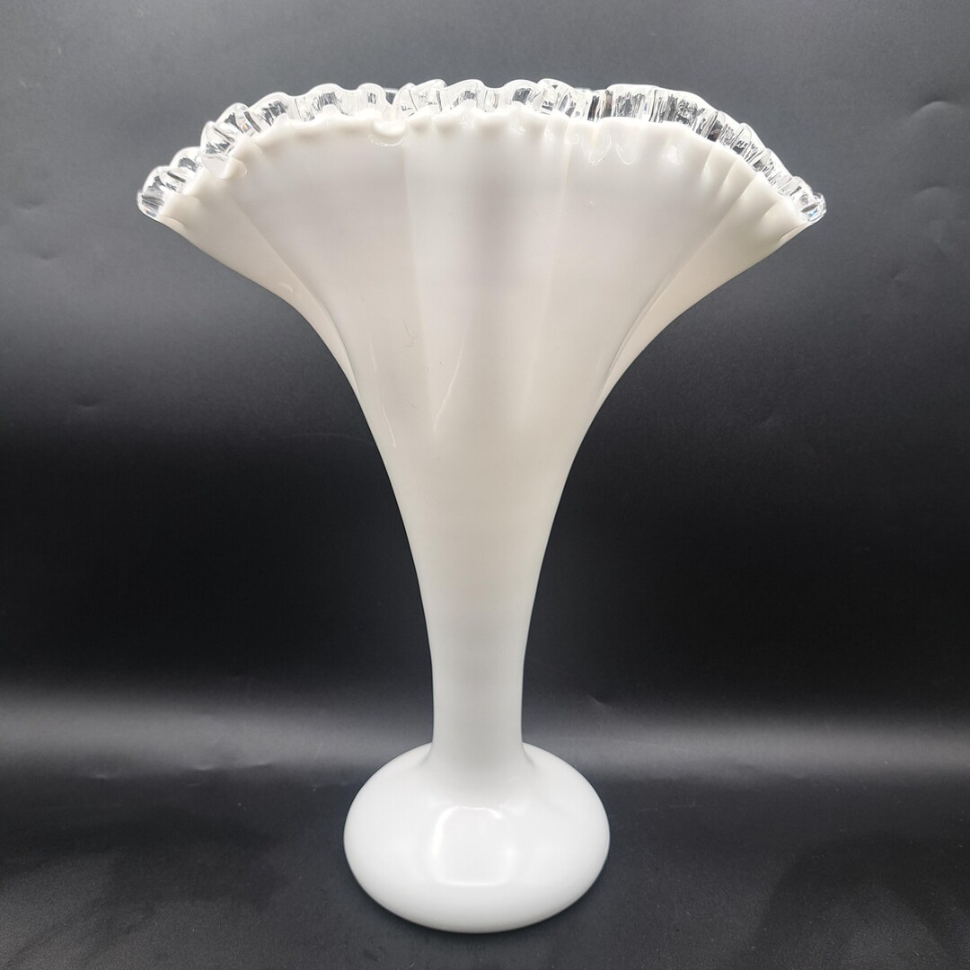 Vintage Fenton Silvercrest Vase, Collectible Fenton Glass Silvercrest ...