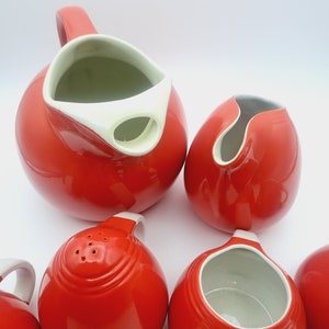Vintage Hall Superior Chinese Red, Hall Pottery, Creamer and Sugar ...