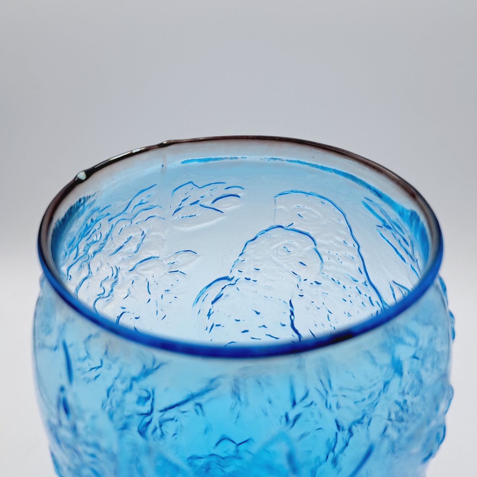 Vintage Indiana Tiara Glass Parrot Vase, Collectible Indiana Glass Blue ...