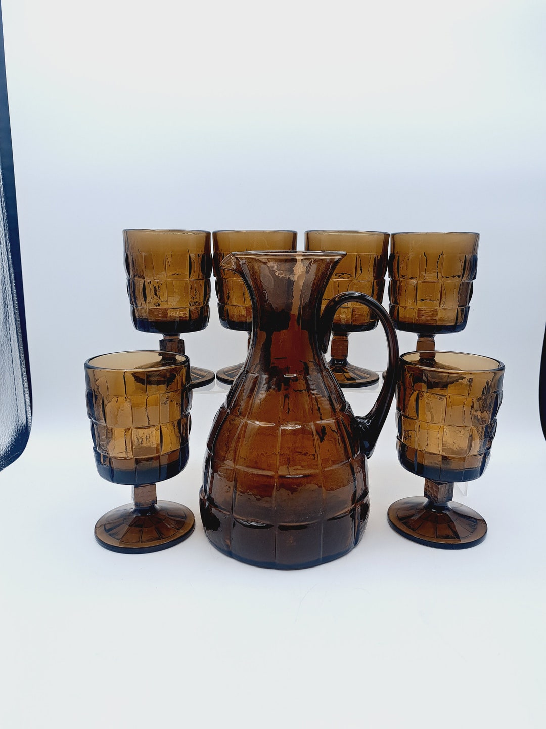 Vintage Viking Glass Country Craft Pitcher Set, Collectible Viking ...