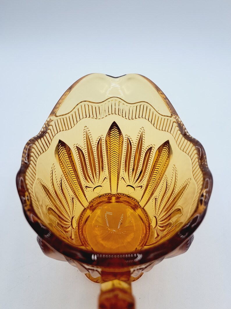 Vintage Fenton Cactus Creamer in Amber, Collectible Fenton Glass, Mid ...