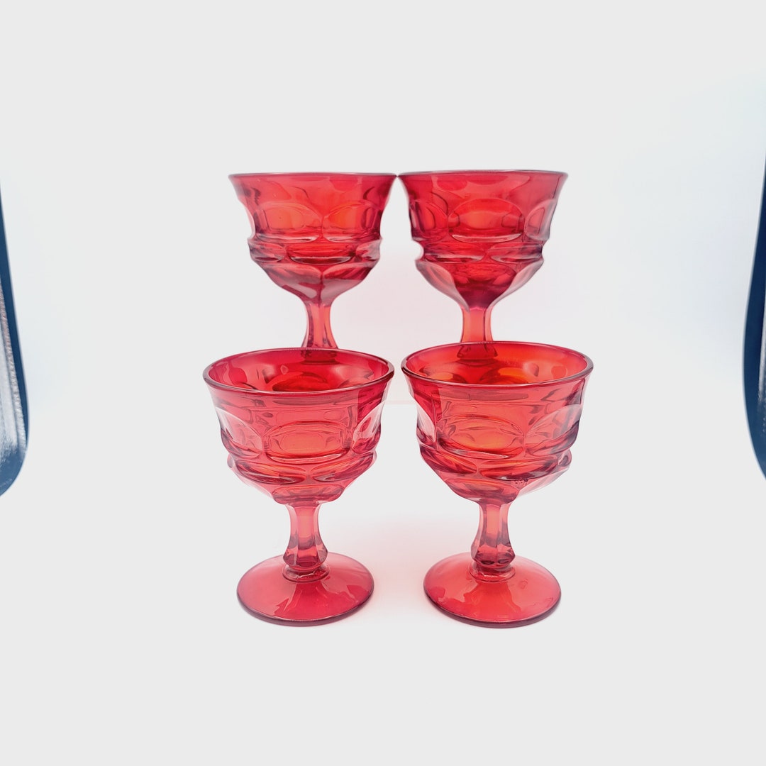 Vintage Fostoria Argus Ruby, Collectible Fostoria Red Glass Set ...