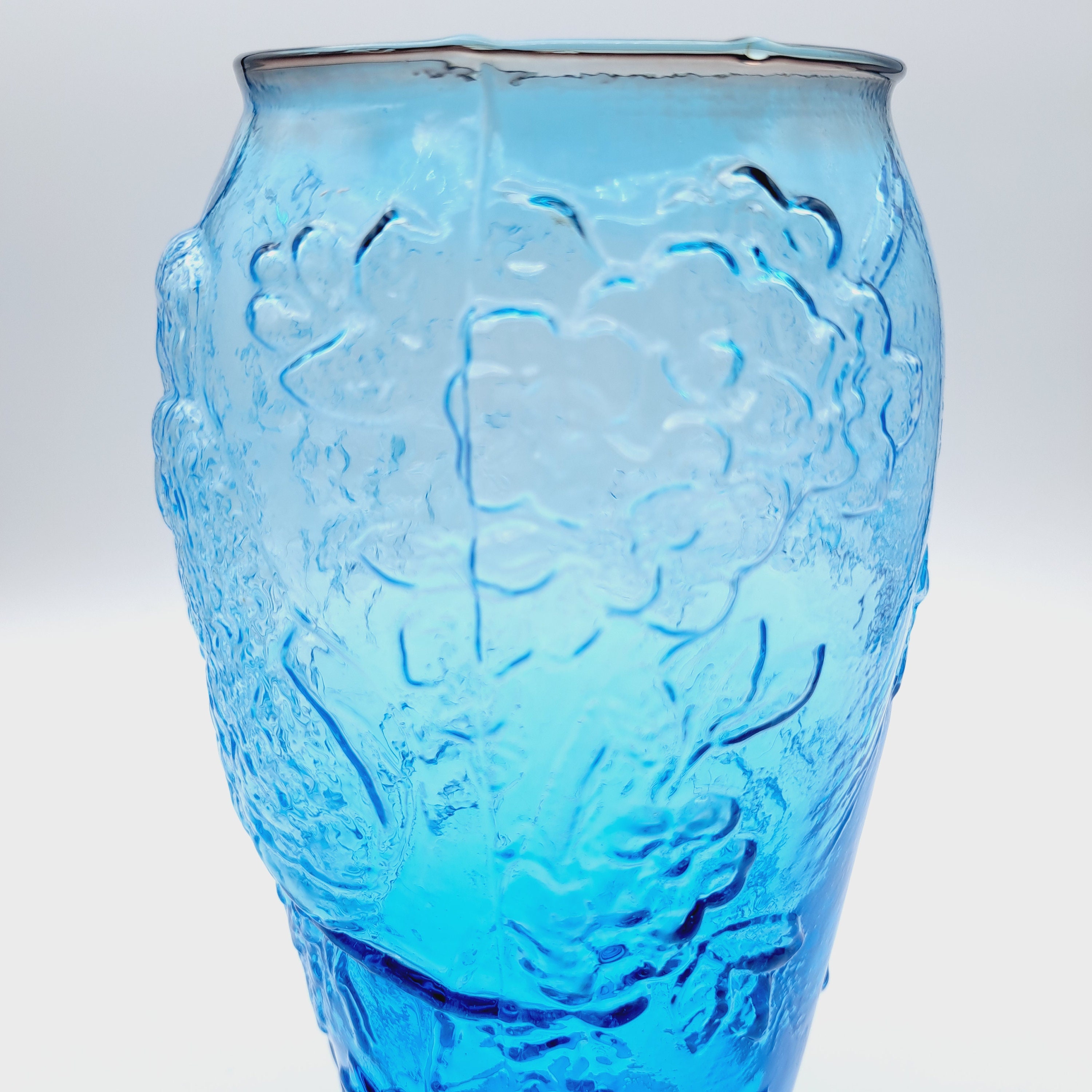Vintage Indiana Tiara Glass Parrot Vase, Collectible Indiana Glass Blue ...