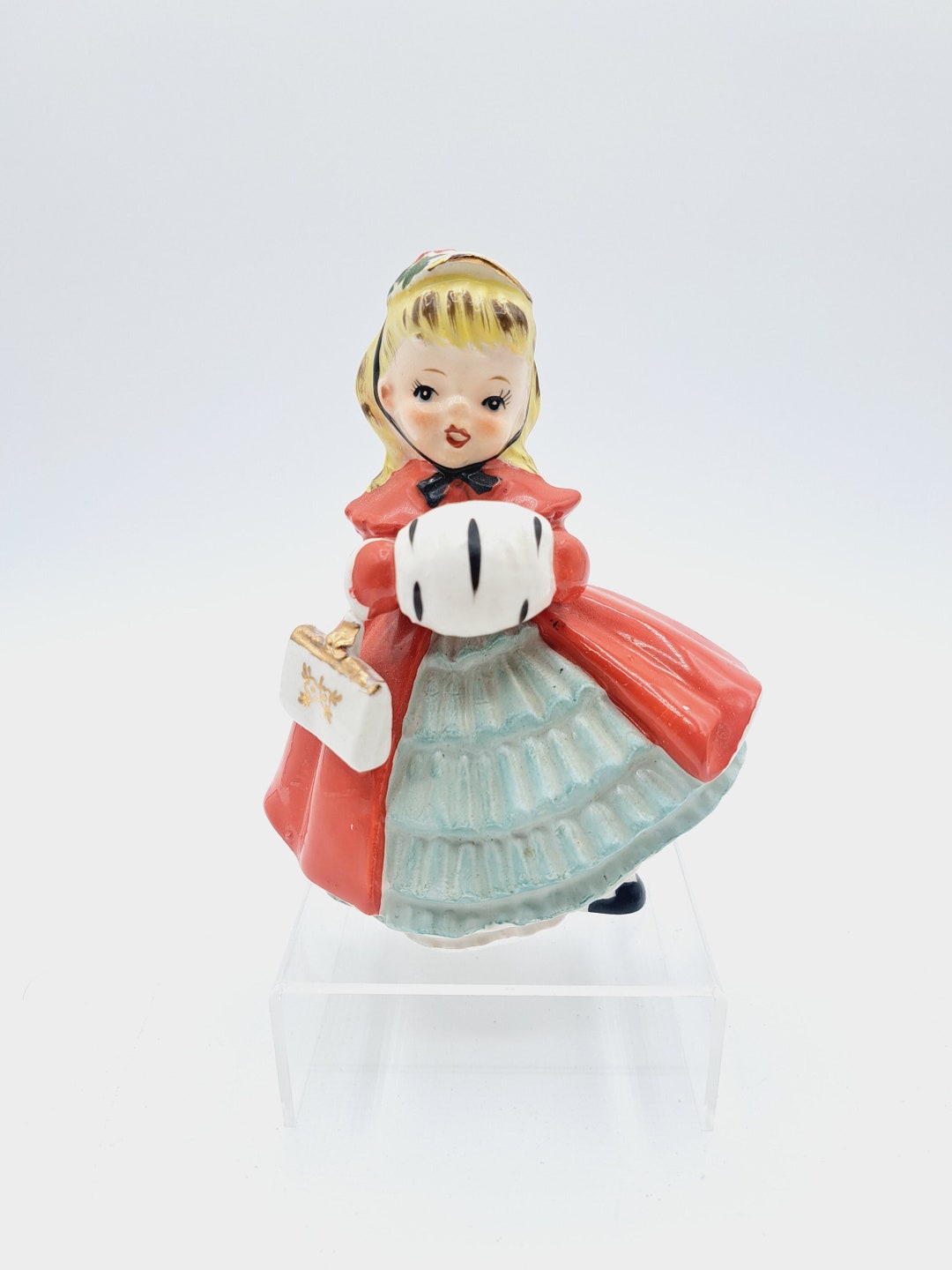 Vintage Napco Christmas Girl With Muff, Collectible Napco, Original ...