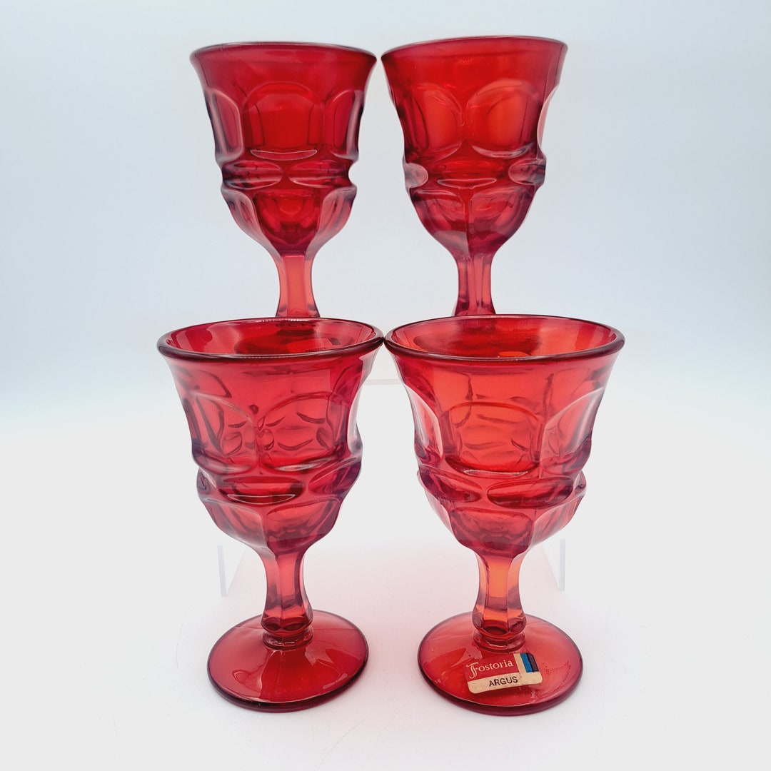 Vintage Fostoria Argus Ruby, Collectible Fostoria Red Glass Set ...