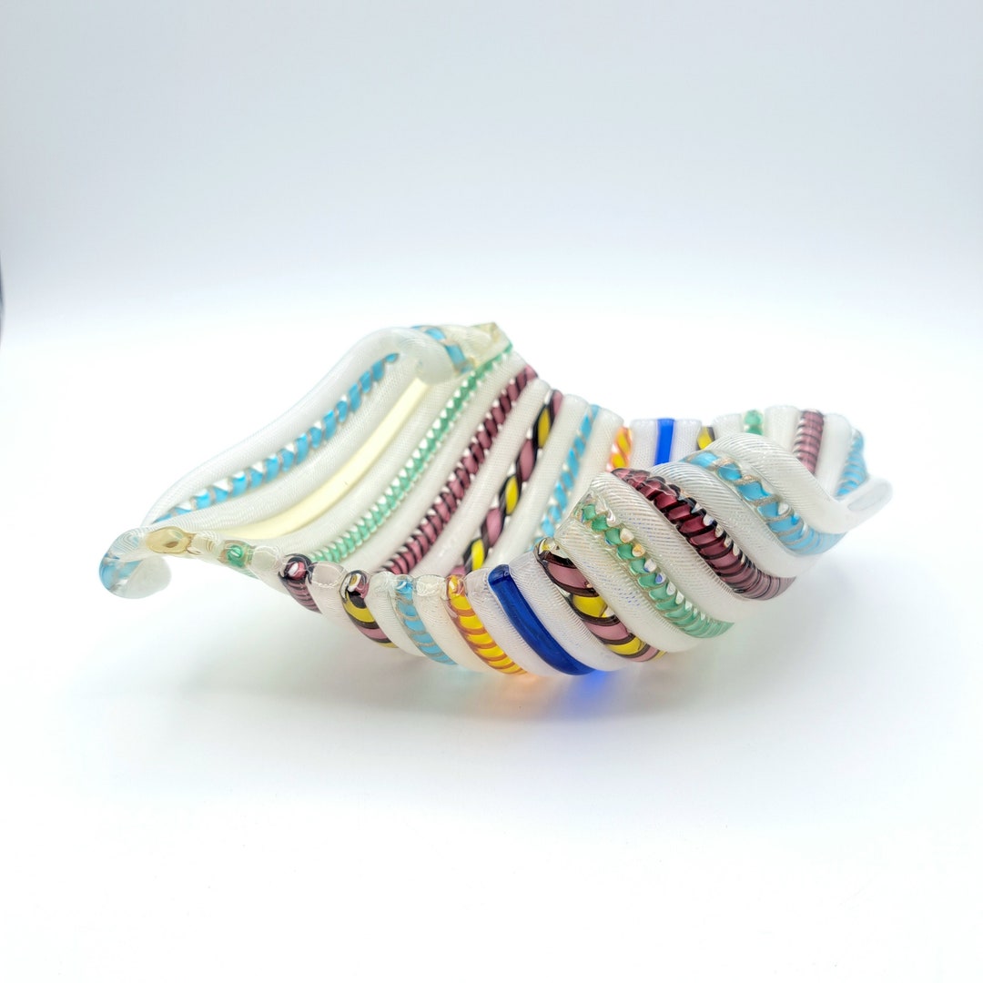 Vintage Murano Glass Filigree or Zanfirico Cane Rectangular ...