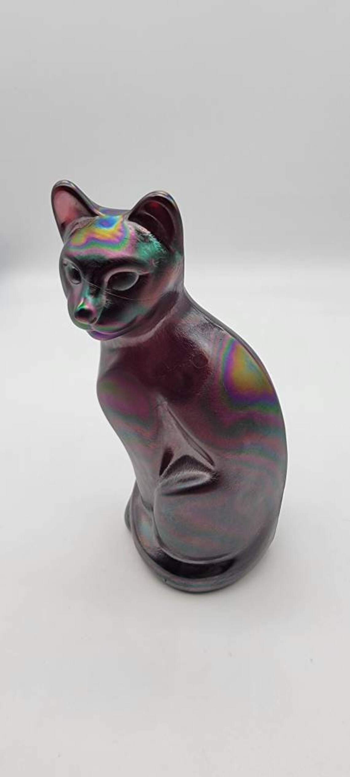 Vintage Fenton Violet Cat Fenton Iridized Glass Cat - Etsy
