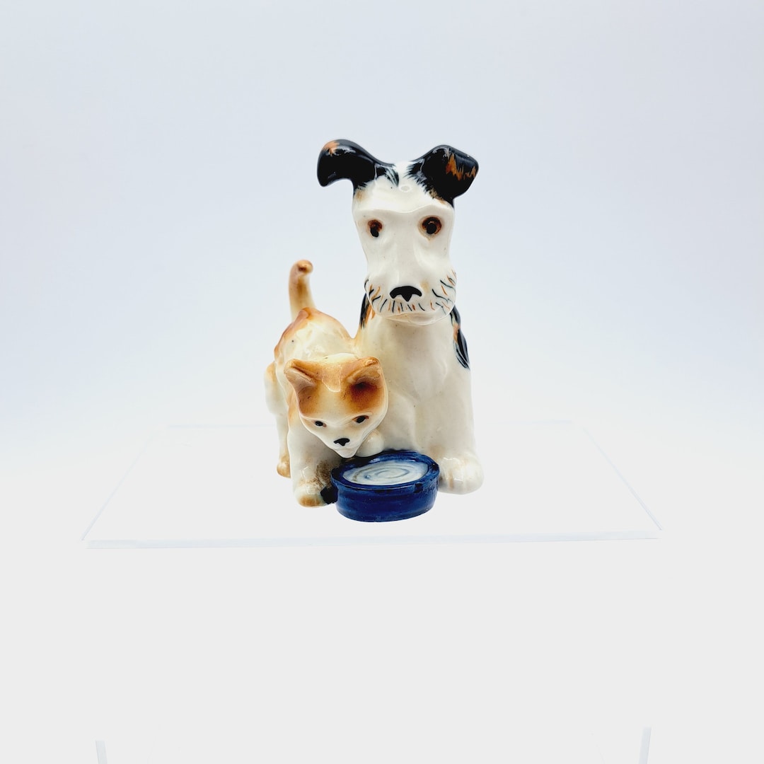 Vintage Nippon Yoko Boeki Company Dog and Cat Figurine, Collectible ...