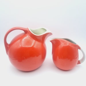 Vintage Hall Superior Chinese Red, Hall Pottery, Creamer and Sugar ...