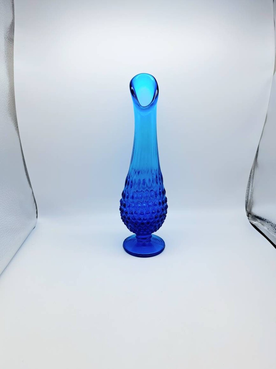 Vintage Blue Swung Vase, Collectible Blue Hobnail Swing Vase, Art Glass ...