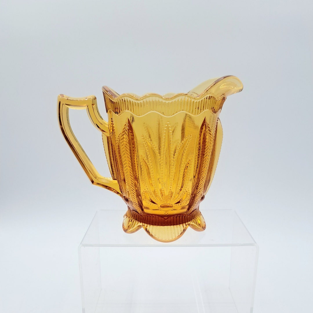 Vintage Fenton Cactus Creamer in Amber, Collectible Fenton Glass, Mid ...