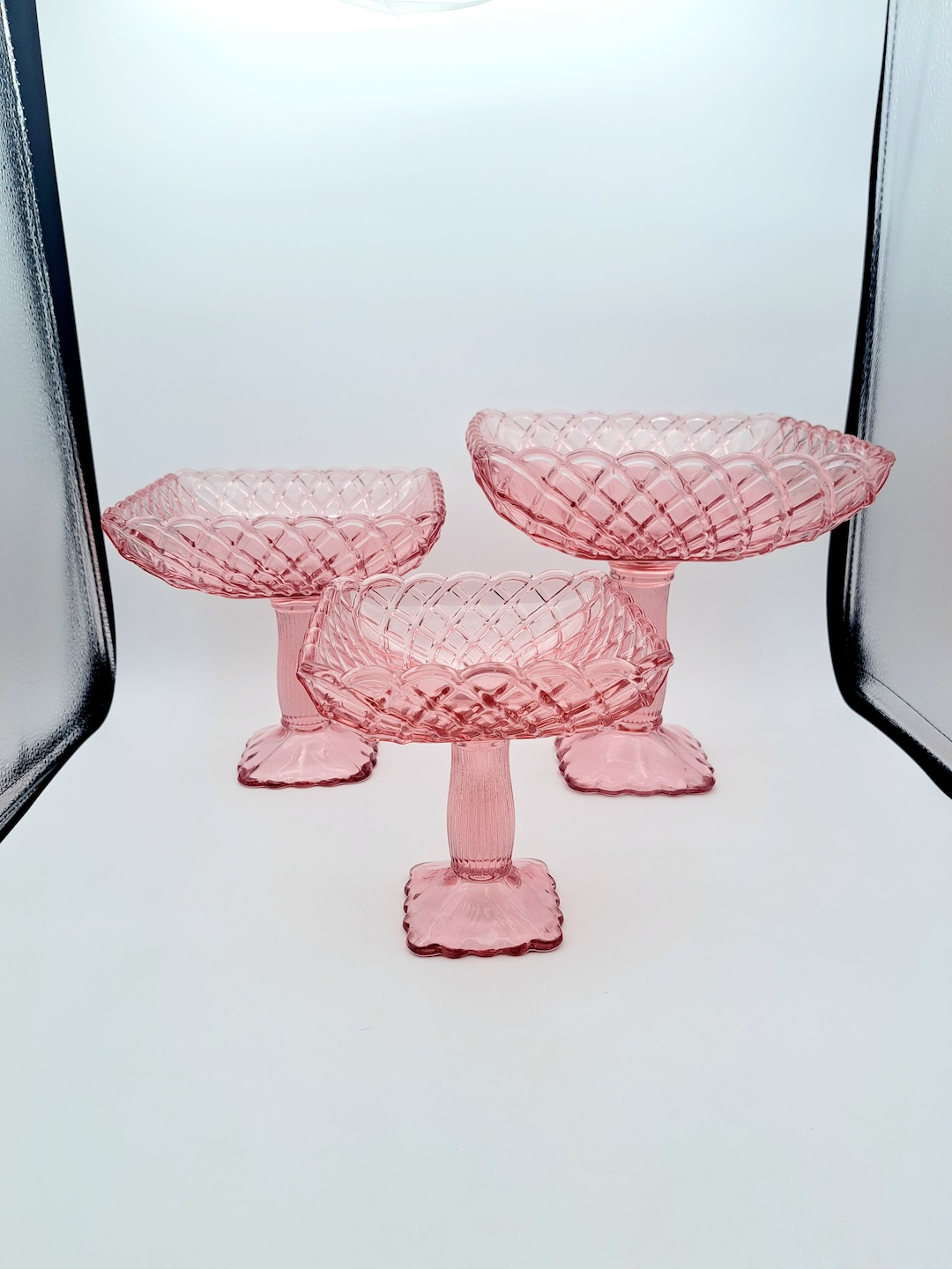 Vintage L. E. Smith Heritage Trellis in Pink, Collectible Smith Glass ...