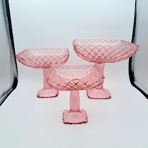 Vintage L. E. Smith Heritage Trellis in Pink, Collectible Smith Glass ...