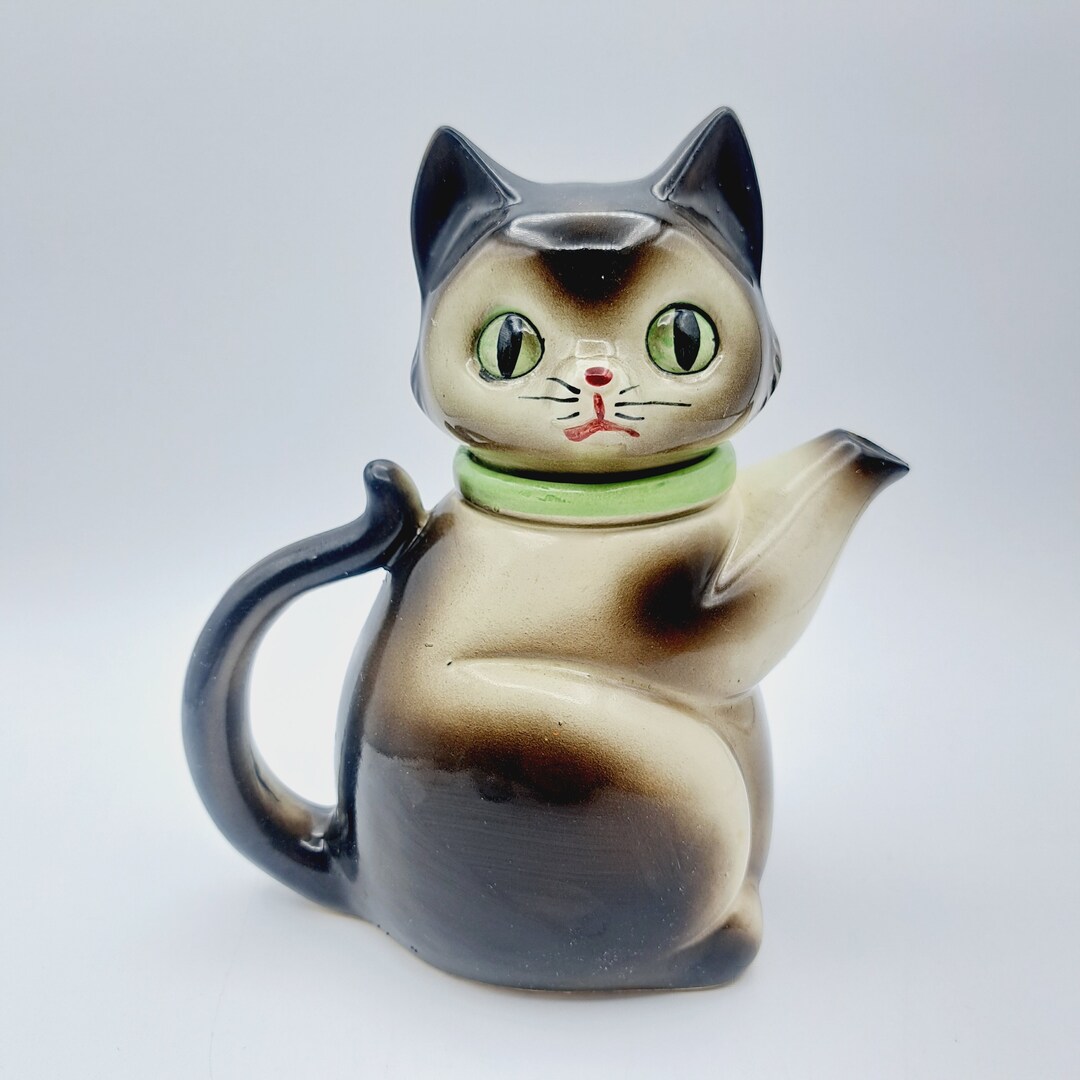 Vintage Ceramic Cat Teapot, Seventies Home Decor, Gift for Cat Lover ...