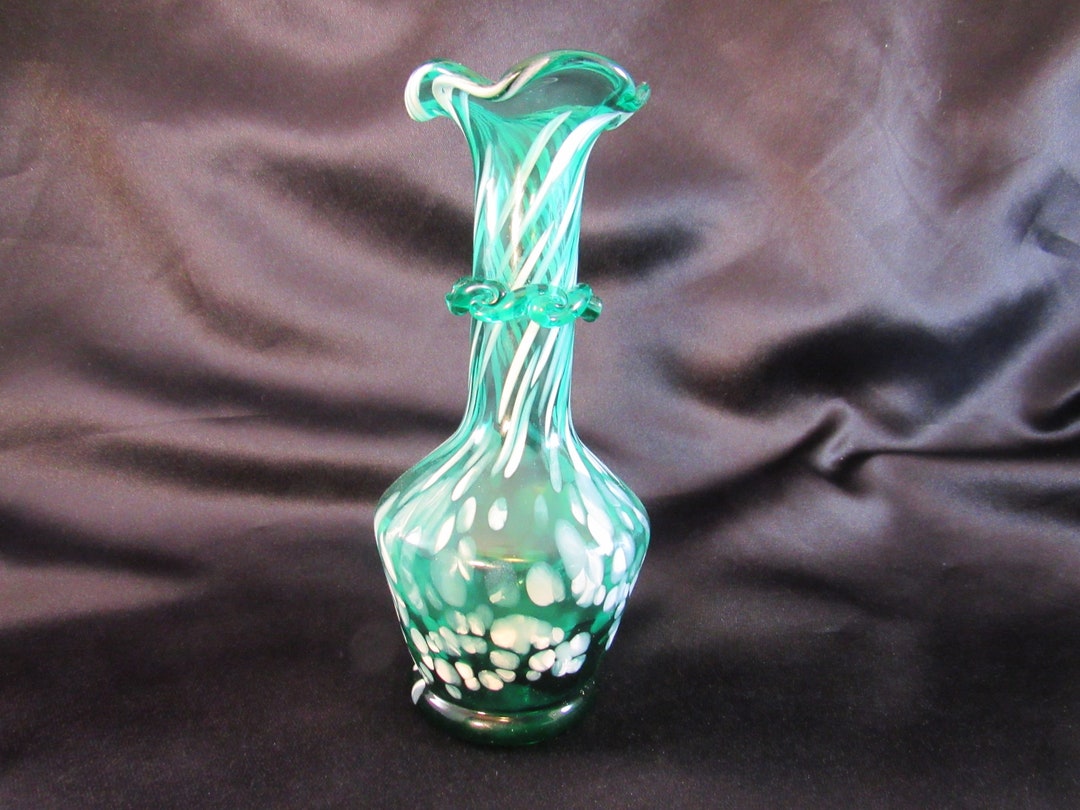 Vintage Rainbow Glass Splatter Vase, Collectible Art Glass, West ...