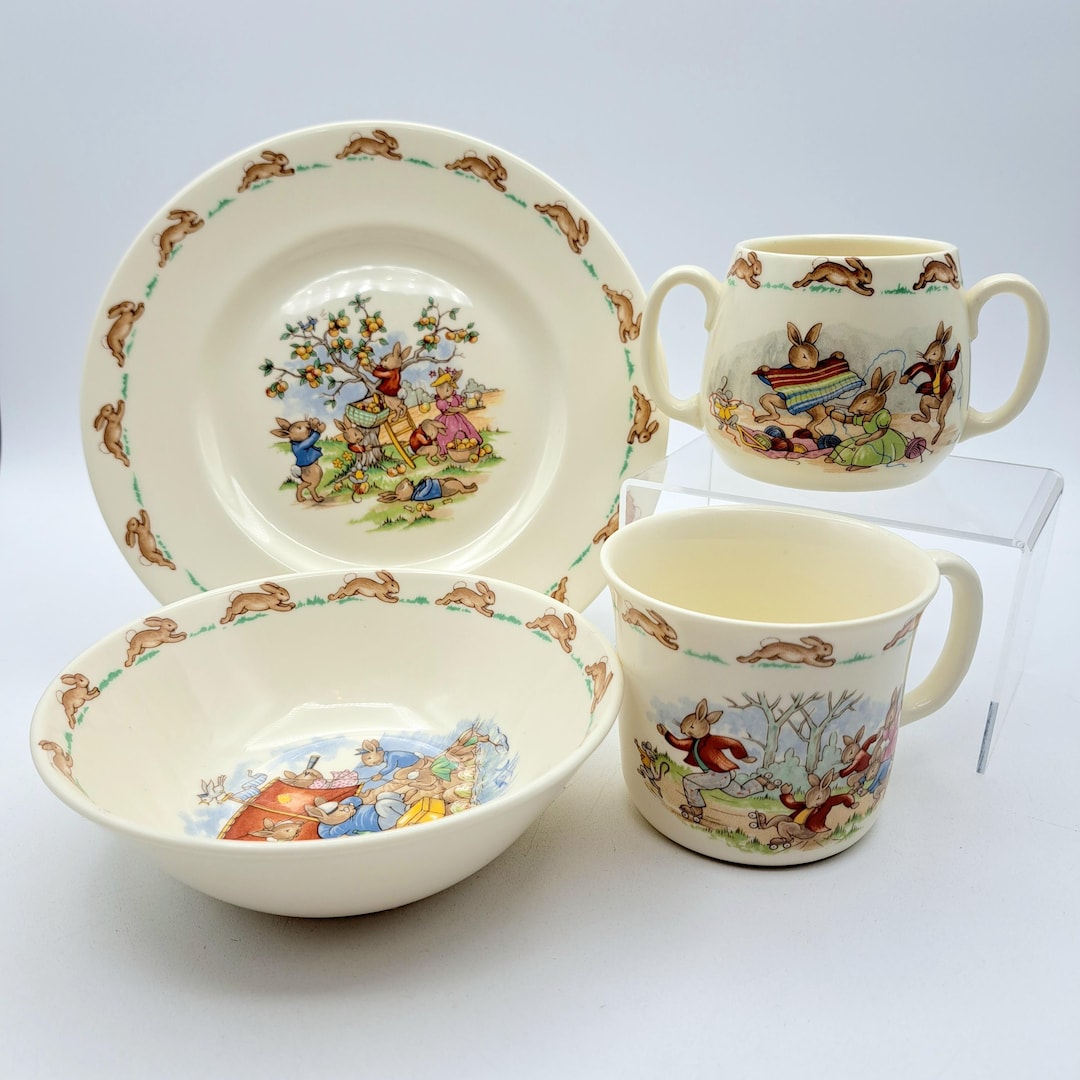 Vintage Royal Doulton Bunnykins Cup, Bowl and Plate, Collectible Royal ...