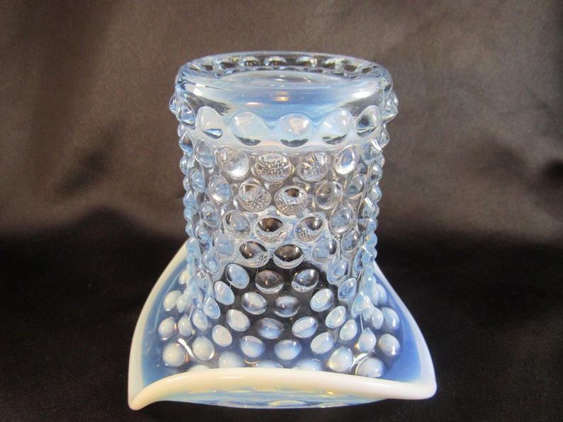 Vintage Duncan Miller Opalescent Blue Hobnail Top Hat or Vase - Etsy