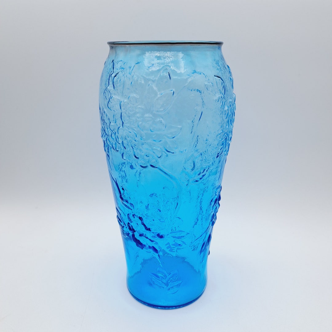 Vintage Indiana Tiara Glass Parrot Vase, Collectible Indiana Glass Blue ...