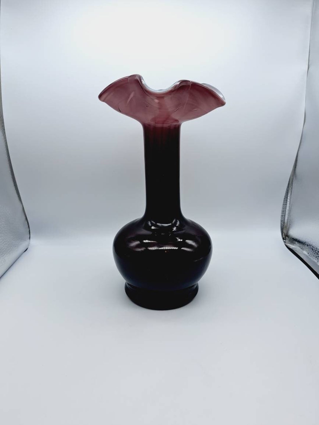 Vintage Purple Italian Glass Vase, Collectible Art Glass, Hand Blown ...