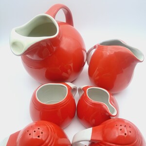 Vintage Hall Superior Chinese Red, Hall Pottery, Creamer and Sugar ...